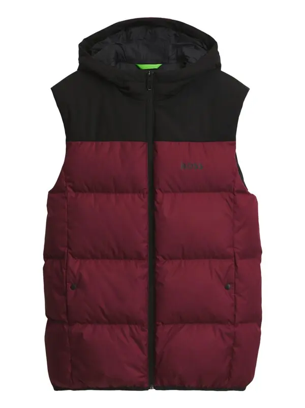BOSS Water-repellent Down-filled Hooded Vest - Dark Pink