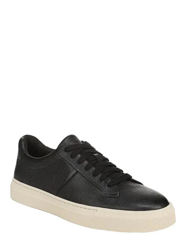 Vince Lomas Leather Low Top Sneakers - Black