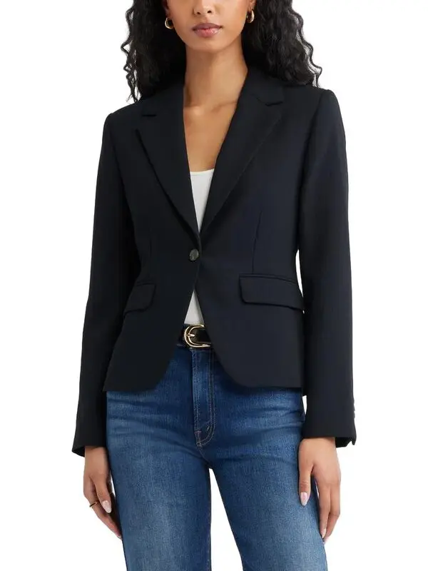 OPEN EDIT Curator Crepe Shrunken Blazer - Black