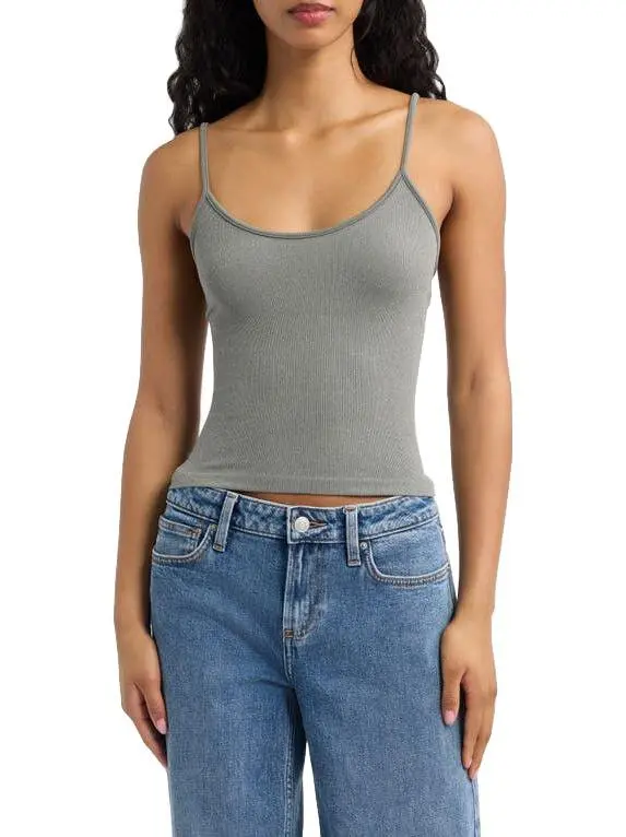 BDG URBAN OUTFITTERS Molly Glitter Cami With Spaghetti Straps - Grey