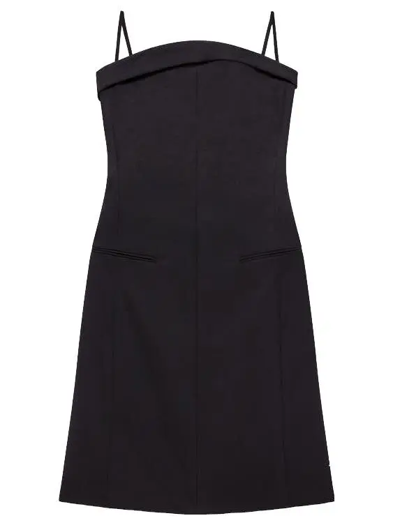 Helmut Lang Wool Gabardine Blazer Mini Dress - Black