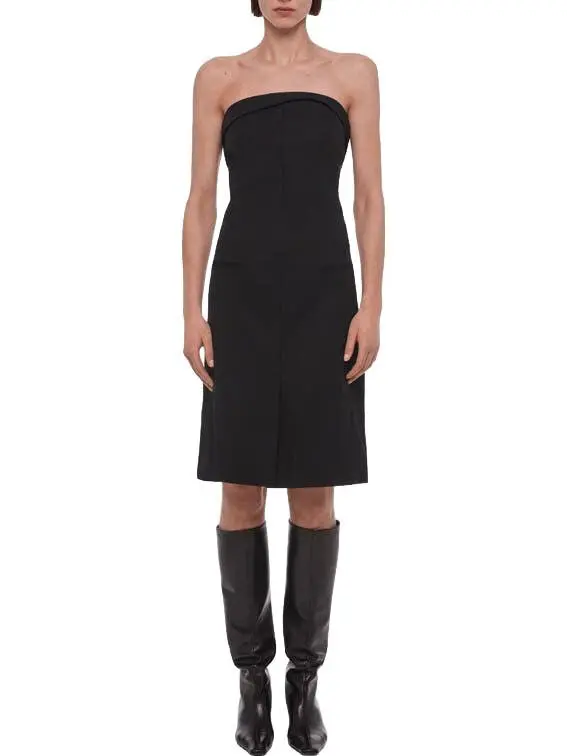 Helmut Lang Wool Gabardine Blazer Mini Dress - Black