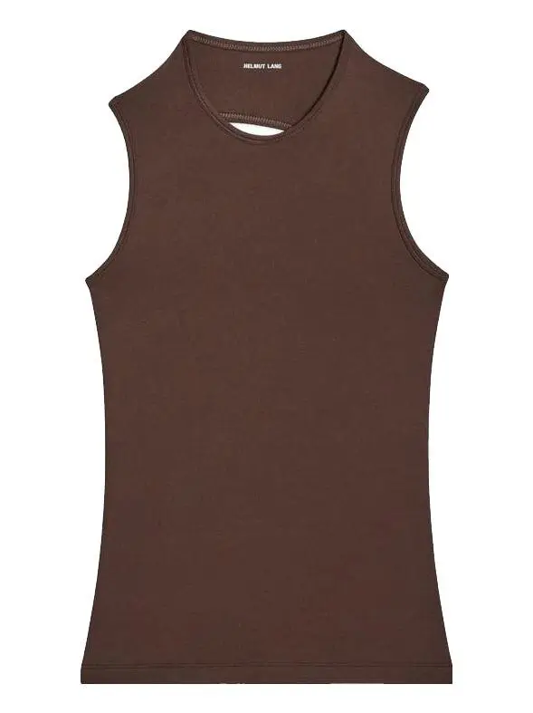 Helmut Lang Asymmetrical Cutout Tank Top - Bark