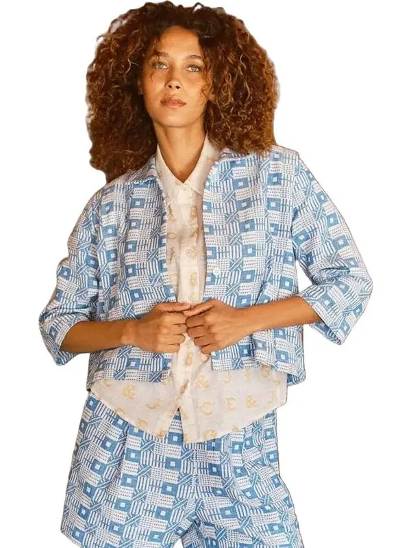 Ace & Jig Cropped Collared Jacket - Lisbon