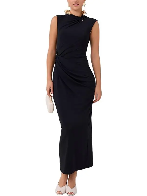 Rachel Rachel Roy Daria High Neck Sleeveless Midi Dress - Black