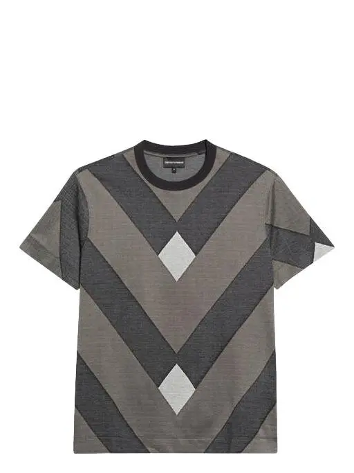 Emporio Armani Jacquard Knit Crewneck T-shirt - Navy