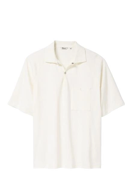 TOMBOLO Raglan Mesh Polo - White