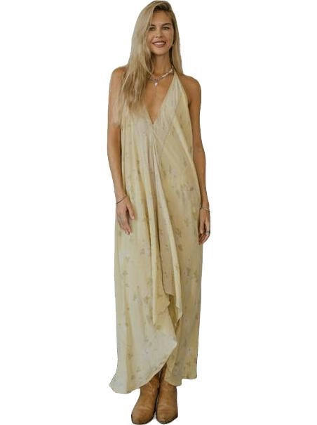 SUN CHILD Classic Silk Dress Revel - Yellow