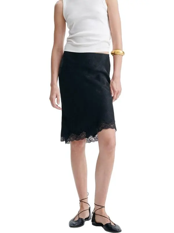 Vanessa Bruno Hasna Jacquard Midi Skirt - Noir