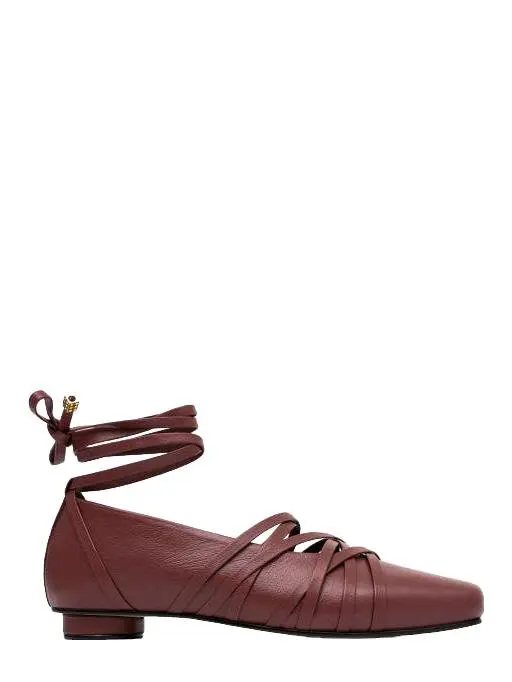 ALTA Sofia Leather Flats - Wine