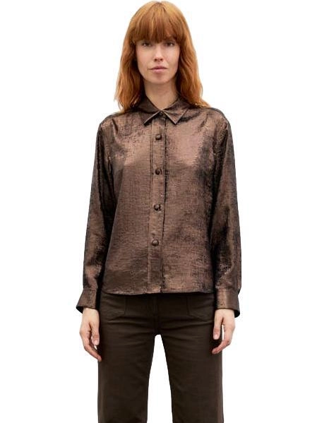 Gerard Darel Loyce Textured Button-through Shirt - Brown