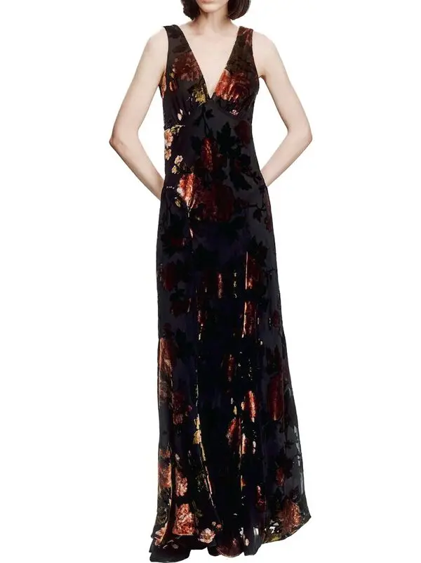 Anna Sui Folia Devore Maxi Dress - Russet Multi