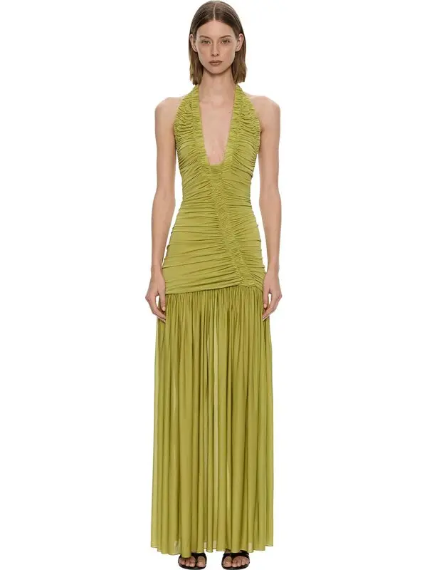 Christopher Esber Orion Gown - Limed-olive