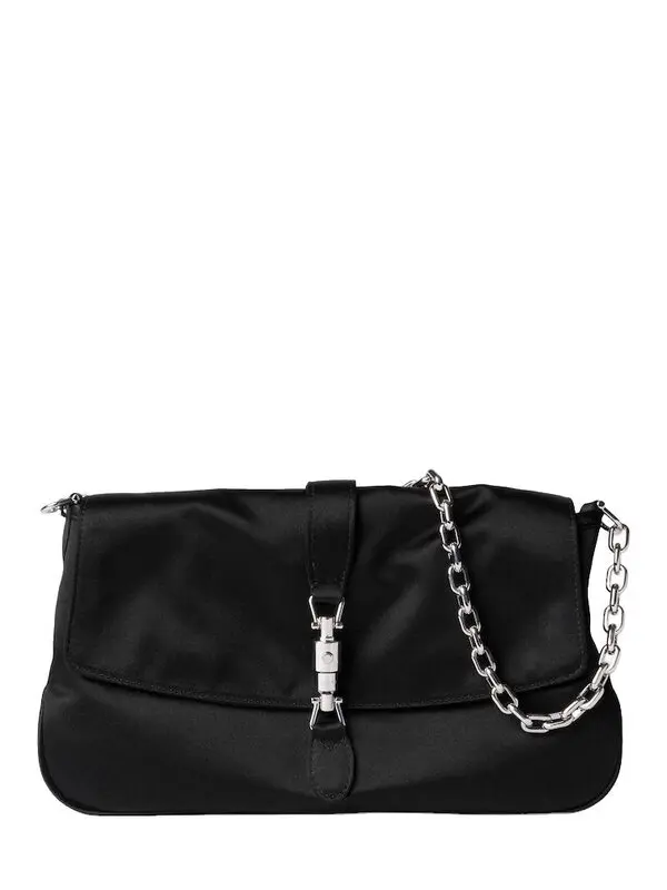 Gucci Aperitivo Medium Silk Shoulder Bag - Black