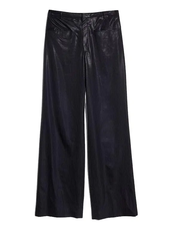 Gucci Pinstriped Wool Blend Pants - Blue