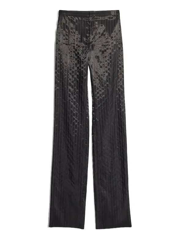 Gucci Pinstripe Wool Silk Pants - Black