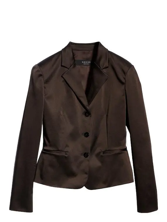 Gucci Stretch Acetate Duchesse Jacket - Brown