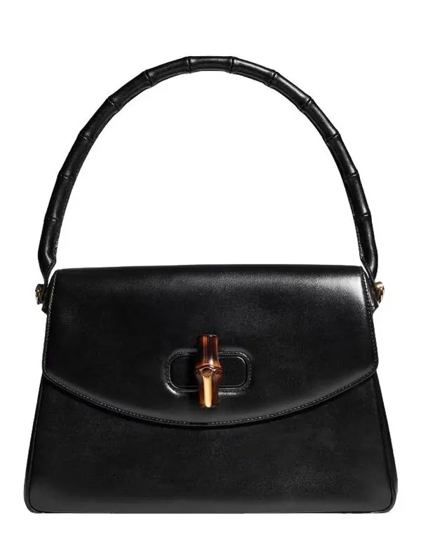 Gucci Bamboo Vendetta Medium Top Handle Bag In Leather - Black