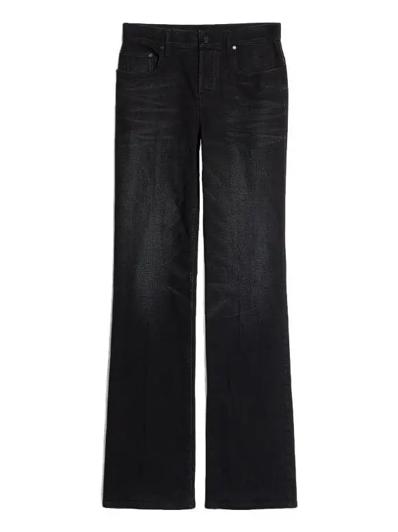 Gucci Stretch Cotton Denim Flared Pants - Black