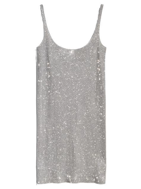 Gucci Embellished Stretch Nylon Jersey Mini Dress - Silver
