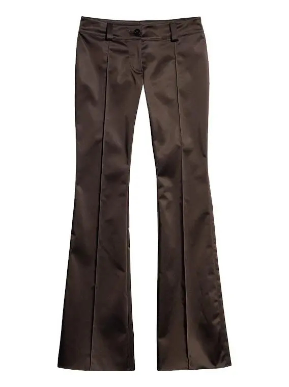 Gucci Stretch Acetate Duchesse Flare Pants - Brown