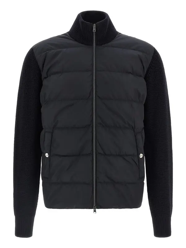 Herno Quilted Padded Hybrid Cardigan - Blue