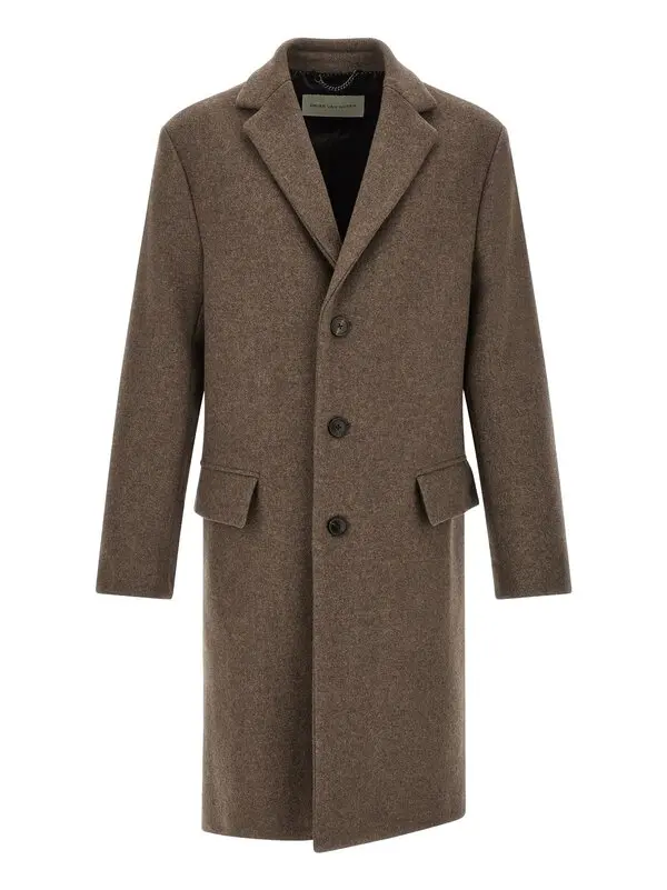 Dries Van Noten Rustic Wool Blend Coat - Brown
