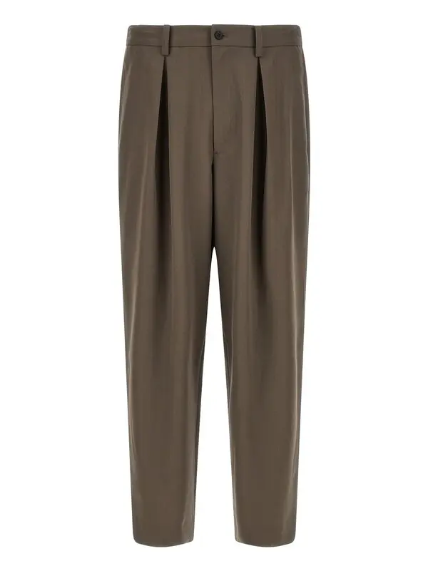 SSSTEIN Wide-leg Wool Gabardine Trousers - Brown