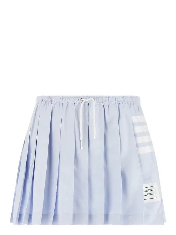 Thom Browne 4-bar Oxford Pleated Mini Skirt - Light Blue