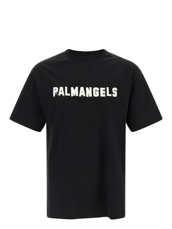 Palm Angels Logo Print T-shirt - Black