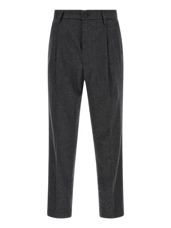 DEPARTMENT 5 Gin Pleated Wool Cashmere Flannel Wide-leg Trousers - Gray