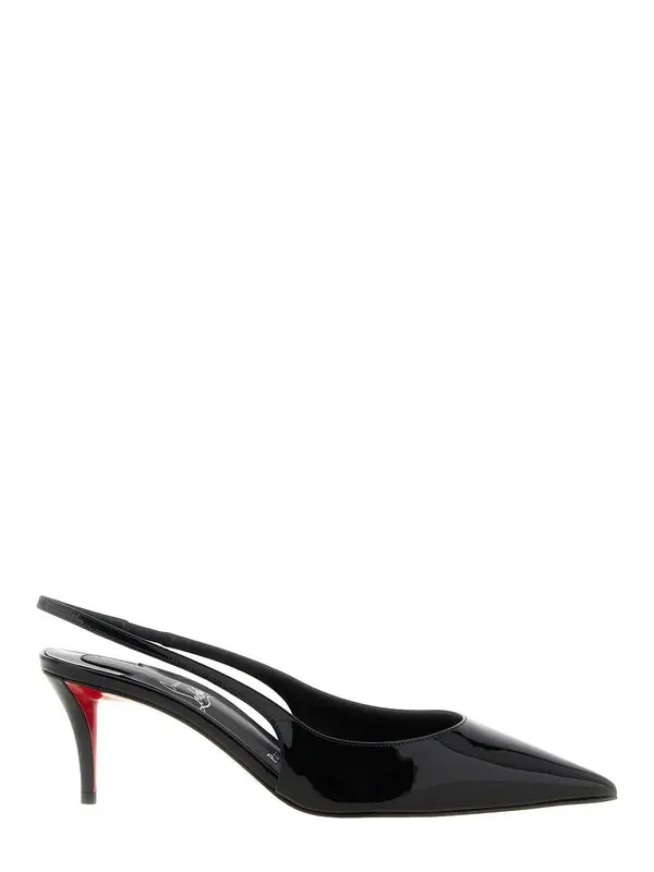 CHRISTIAN LOUBOUTIN Miss Z Slingback Patent Leather Pumps - Black