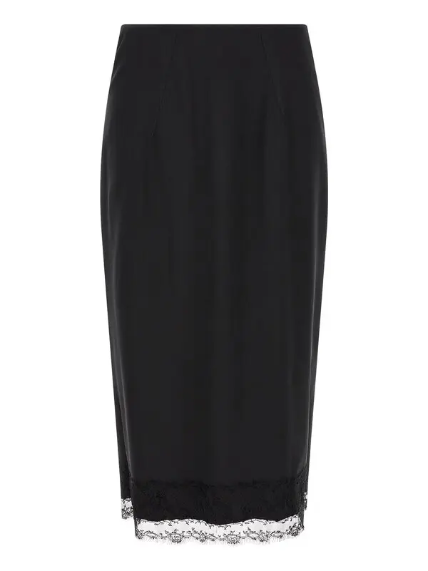 Ermanno Scervino Lace Trim Sheath Skirt - Black
