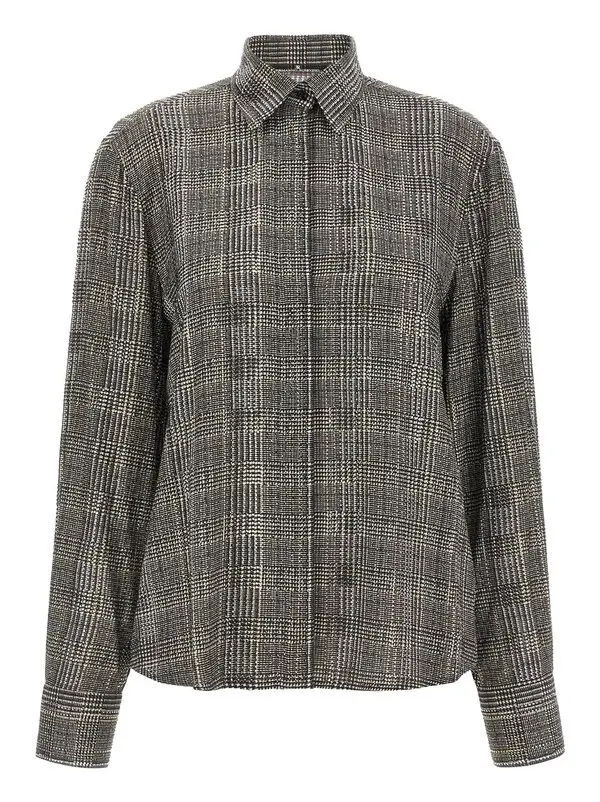 Ermanno Scervino Prince Of Wales Rhinestone Embellished Shirt - Gray