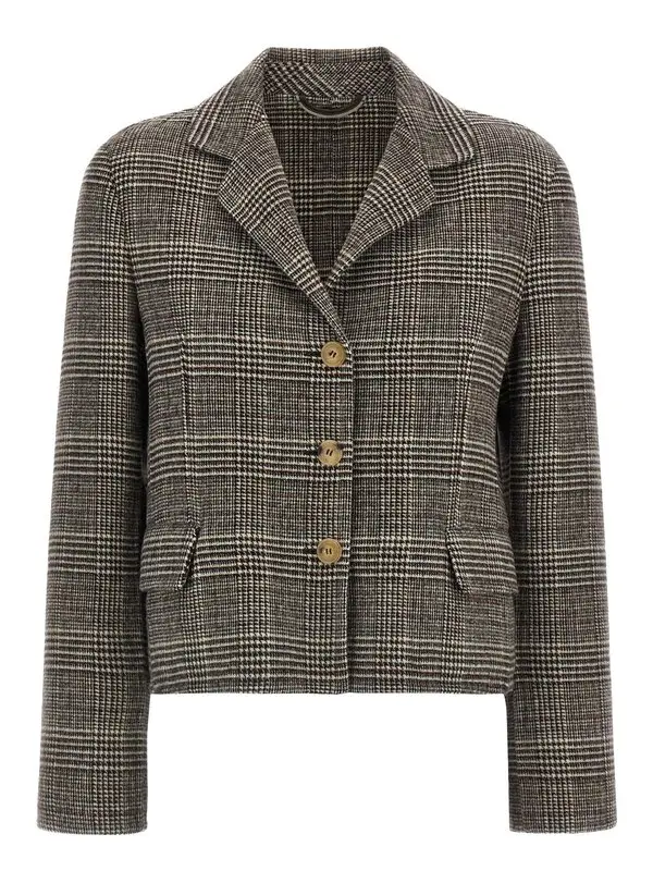 Ermanno Scervino Cropped Check Single-breasted Blazer - Multi