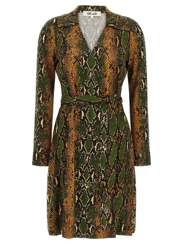 Diane Von Furstenberg Printed Silk Jersey Wrap Dress - Multi