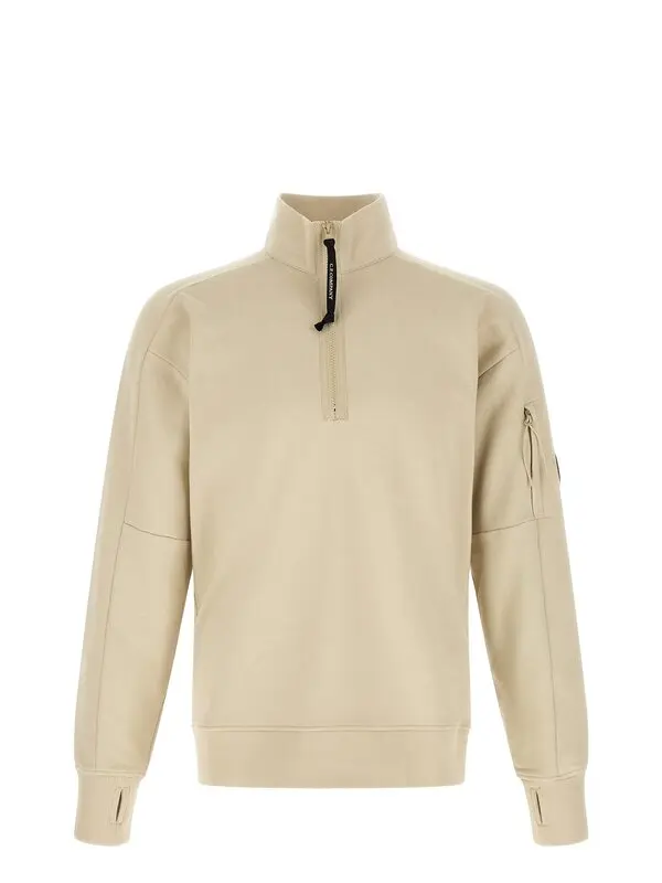 C.P. COMPANY C. P. Company 'diagonal Raised' Sweatshirt With Lens Detail - Beige