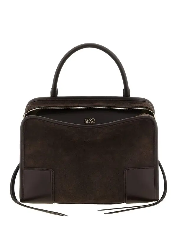 Loewe Amazona 180 Suede Handbag - Brown