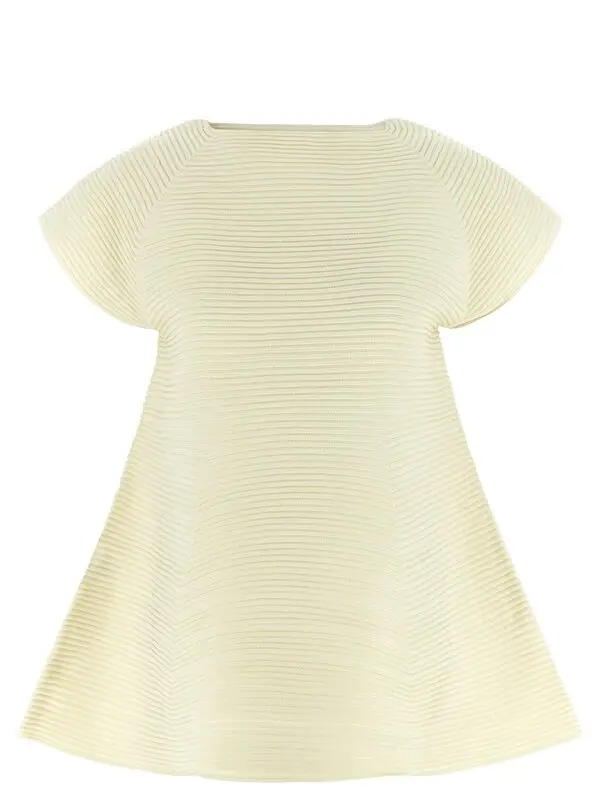 Issey Miyake Corrugated Knit Mini Dress - Yellow