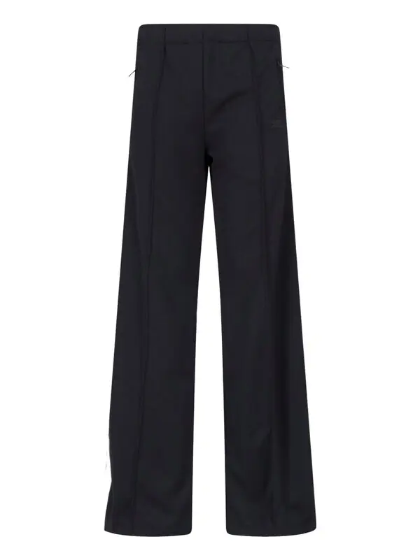 COURREGES Wide Leg Sweatpants With Contrast Detail - Black