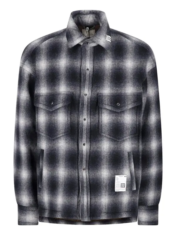 Mihara Yasuhiro Plaid Wool Shirt - Black