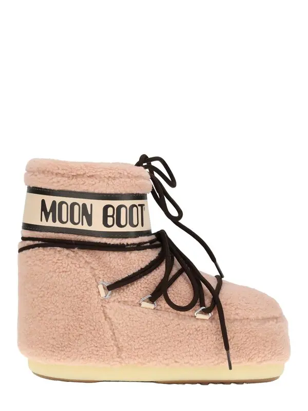 Moon Boot Low Icon Teddy Boots - Pink
