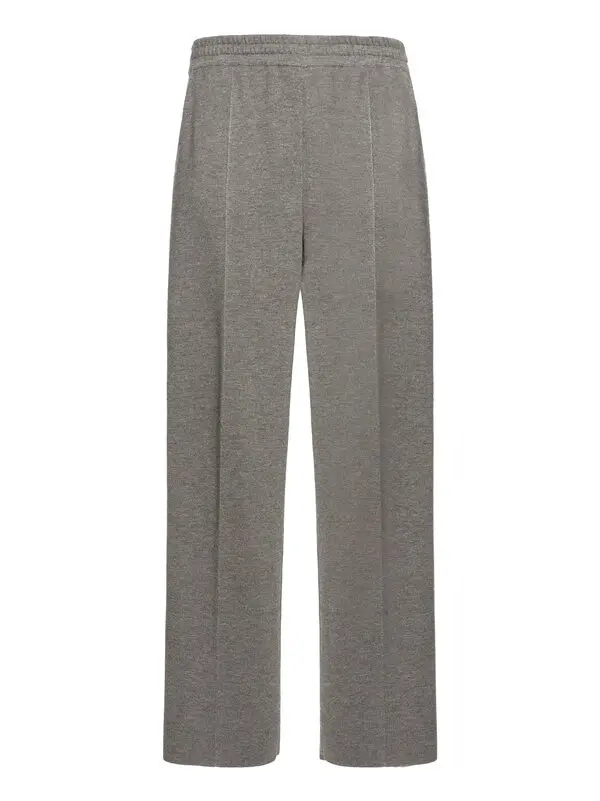 Malo Wide Leg Cashmere-silk Trousers - Dark Grey
