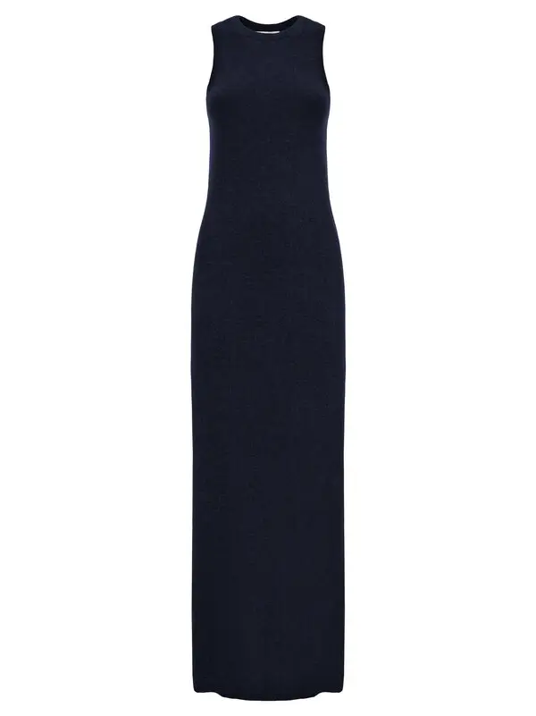 Malo Luxury Cashmere Maxi Dress - Blue