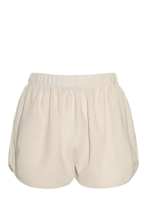 Malo Piqué Virgin Wool-silk Shorts - Ivory