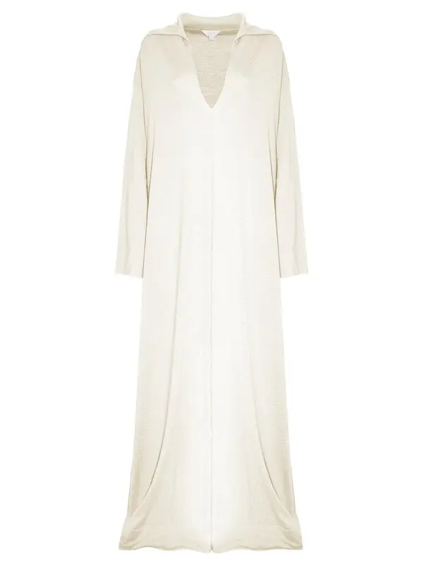 Malo Silk Maxi Kaftan Dress - Ivory