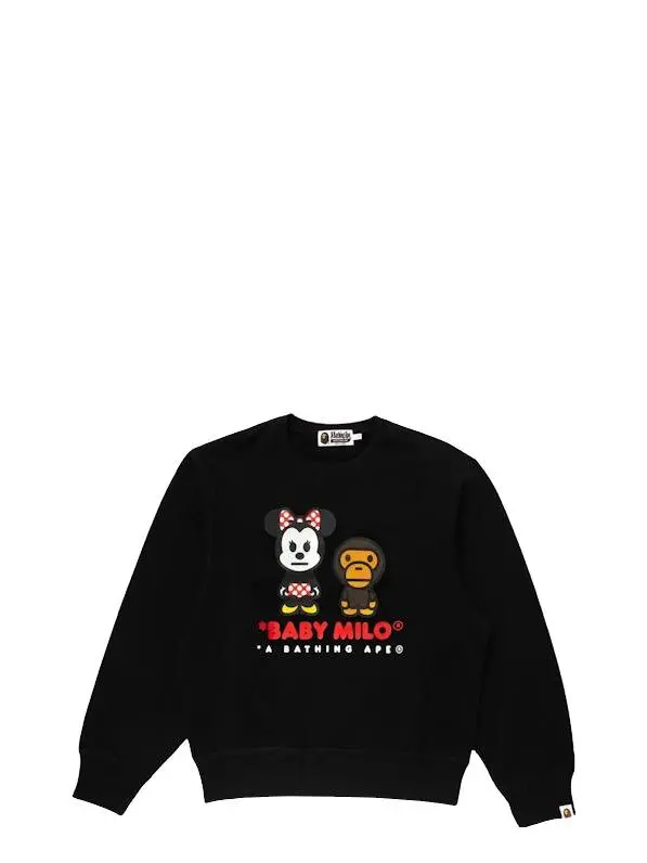 A BATHING APE X Disney Minnie Mouse Baby Milo Crewneck Sweatshirt - Black