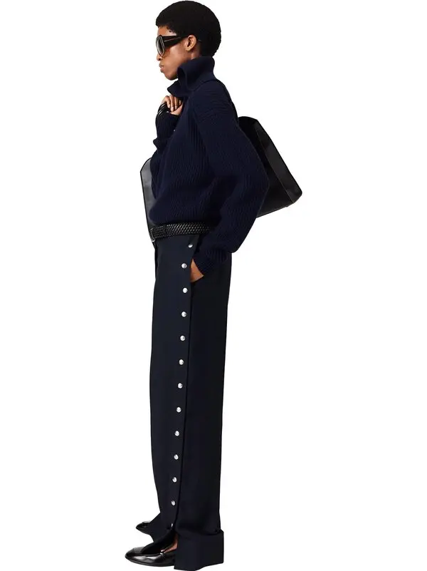 Stella McCartney Snap Detail Tailored Trousers - Navy