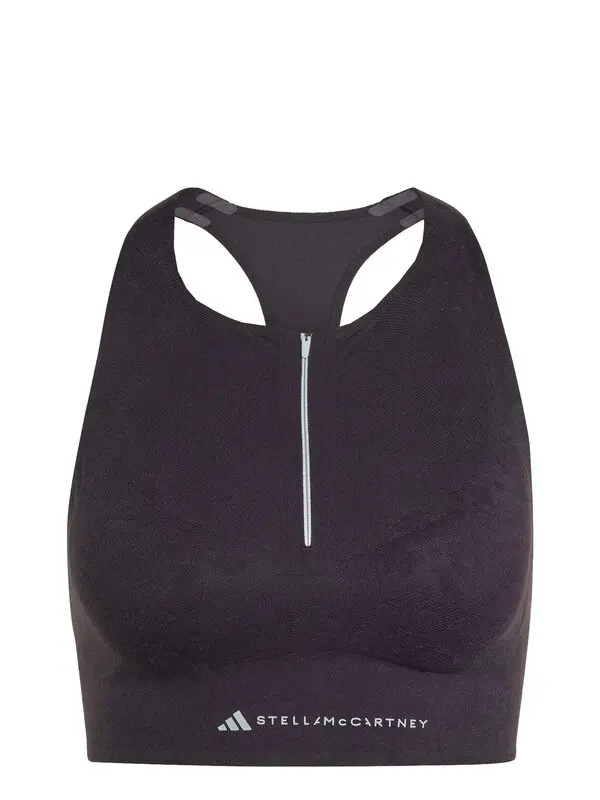 Stella McCartney Adidas Running Floral Lace Crop Top - Black
