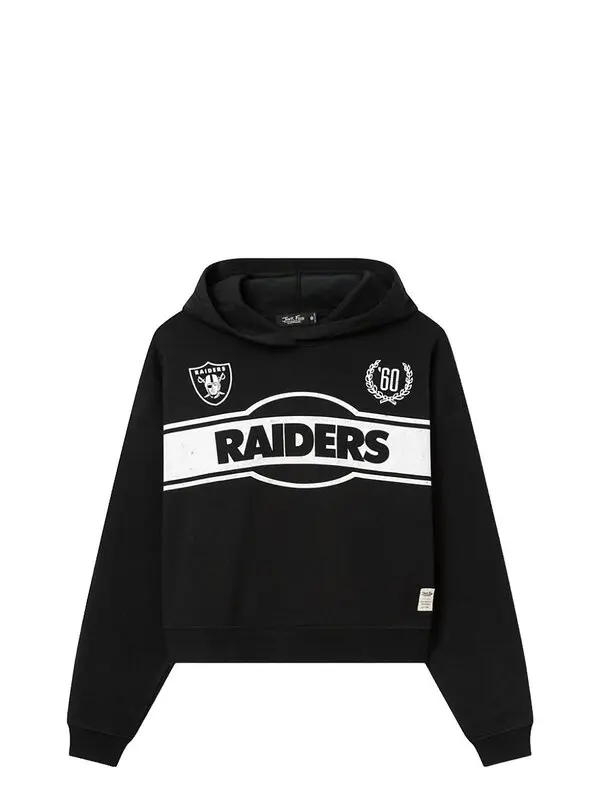 Junk Food Clothing Las Vegas Raiders Oversized Cropped Hoodie - True Black